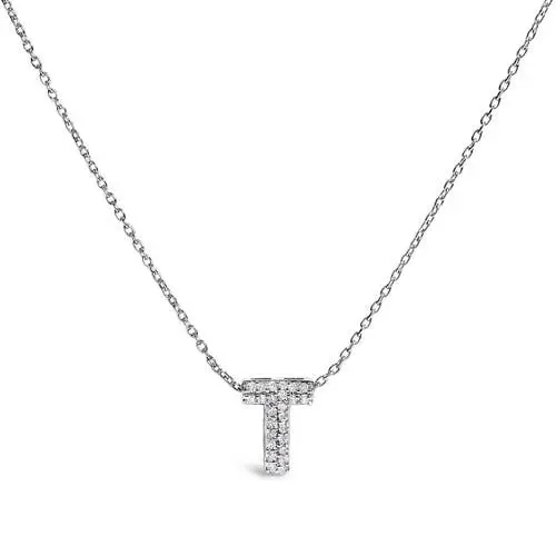 HAUS OF BRILLIANCE 10k Gold Diamond Accent Initial Pendant Necklace - White | T